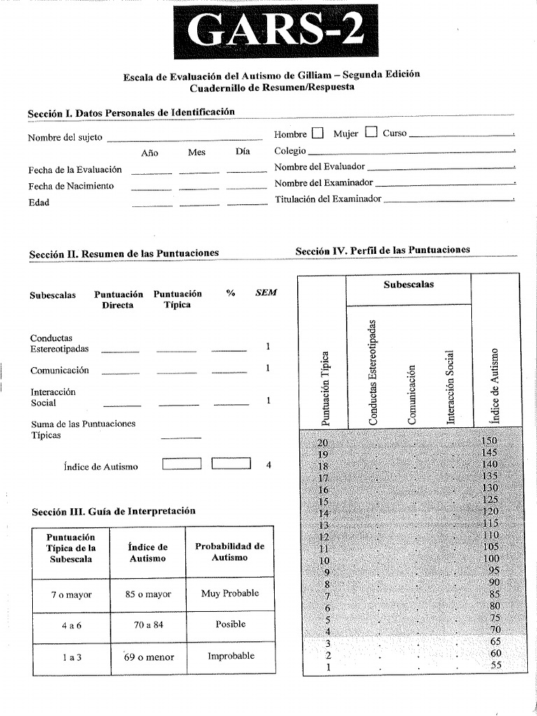 Gars 2.autismo - Cuaderno Respuestas | PDF