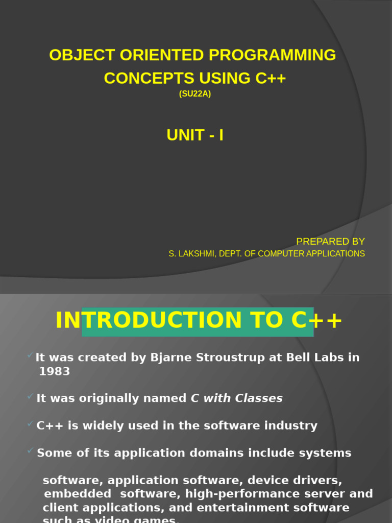 C++ Object-Oriented Programming Guide | PDF | C++ | Object Oriented ...