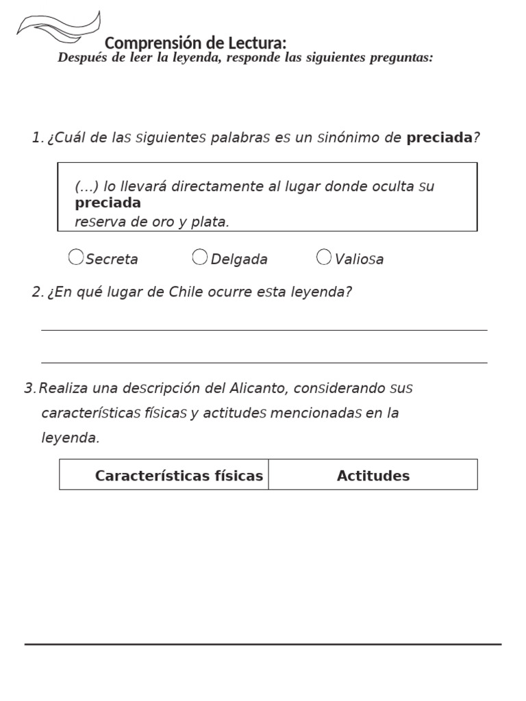 Guía 2 Leyenda El Alicanto | PDF