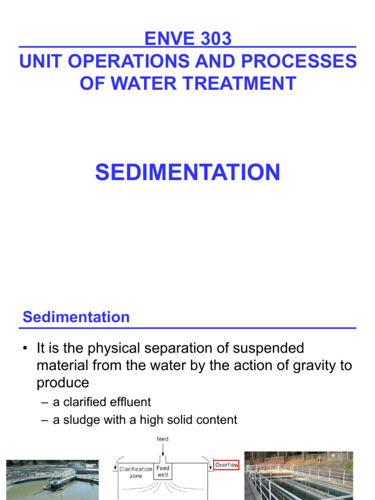 Water Treatment Sedimentation Processes | PDF | Chemical Engineering ...