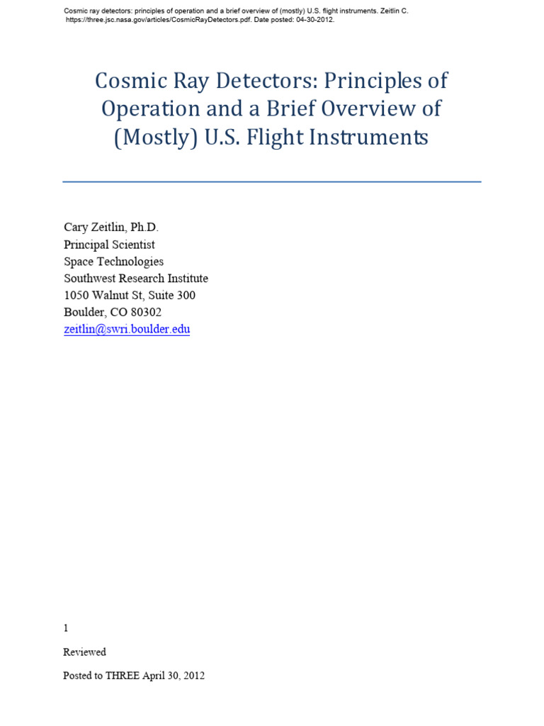 Cosmic Ray Detectors | PDF | Neutron | Cosmic Ray