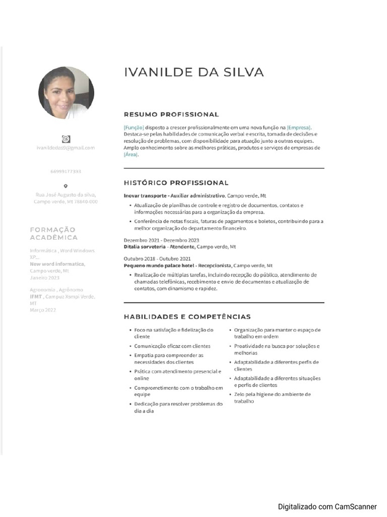 Curriculo Ivanilde Da Silva | PDF