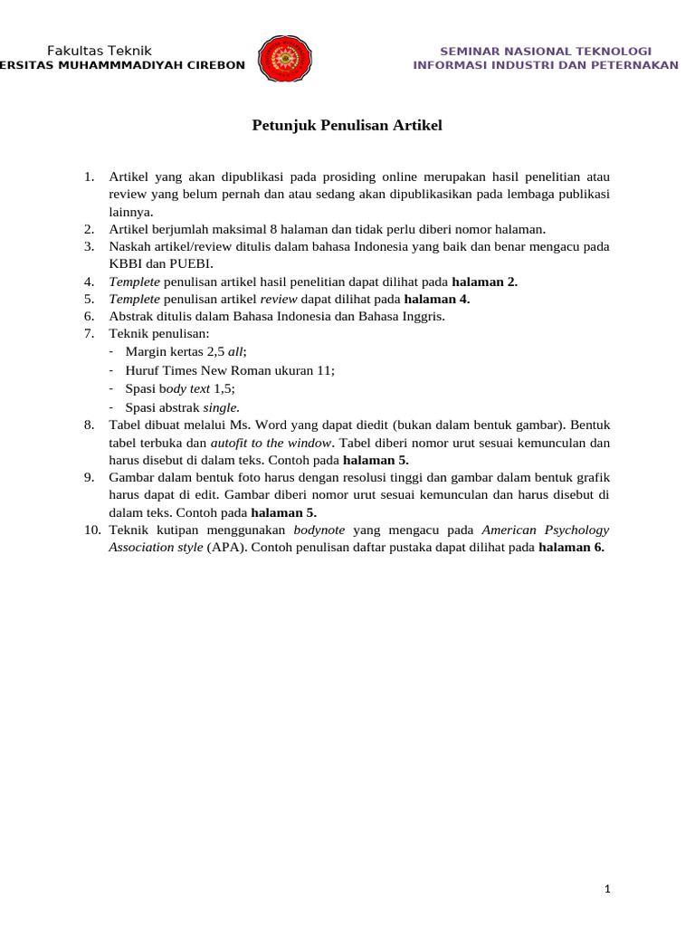 Template Penulisan Artikel seminar_nasional (2) | PDF
