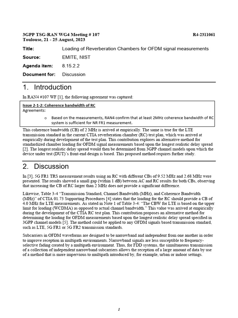 R4-2311061 | PDF | Orthogonal Frequency Division Multiplexing | Bandwidth (Signal Processing)
