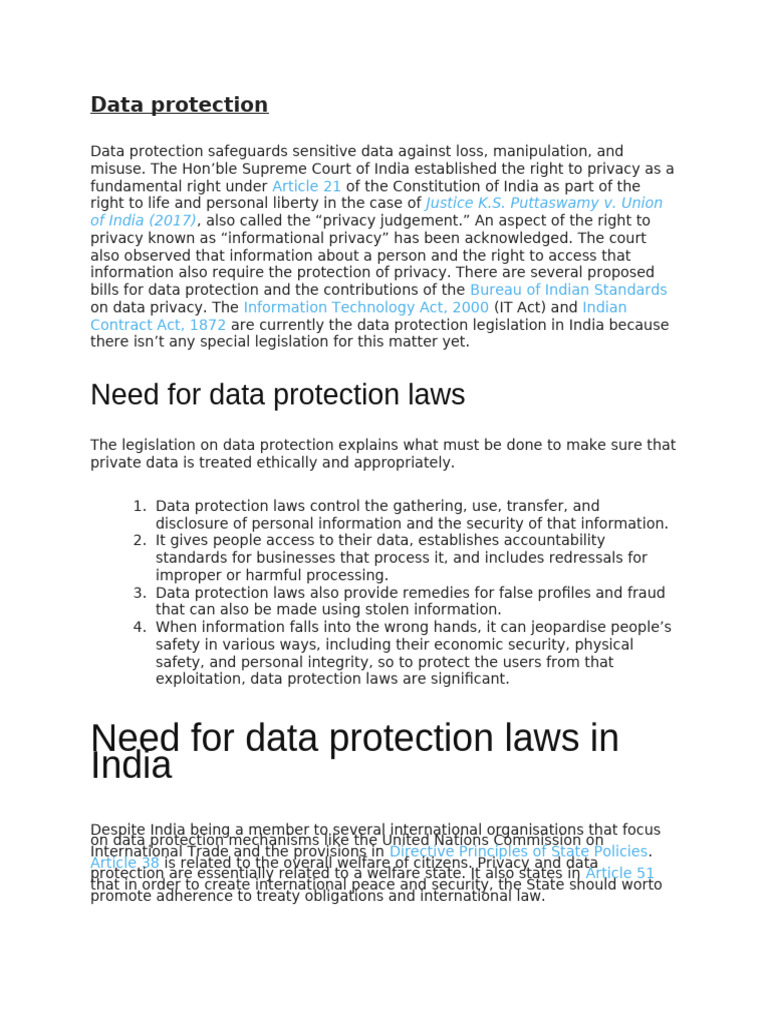 Data Protection | PDF | Privacy | Information Privacy