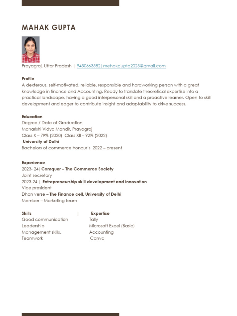 Mahak Resume | PDF