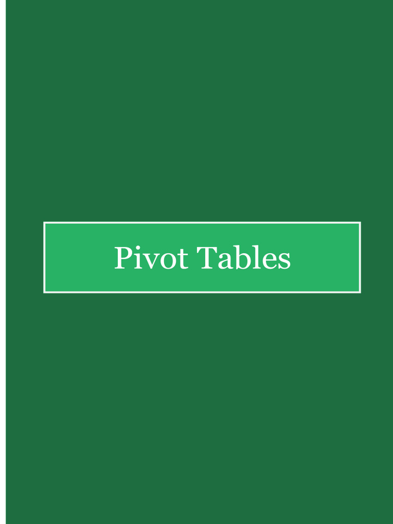 Pivot Table ??‍? | PDF