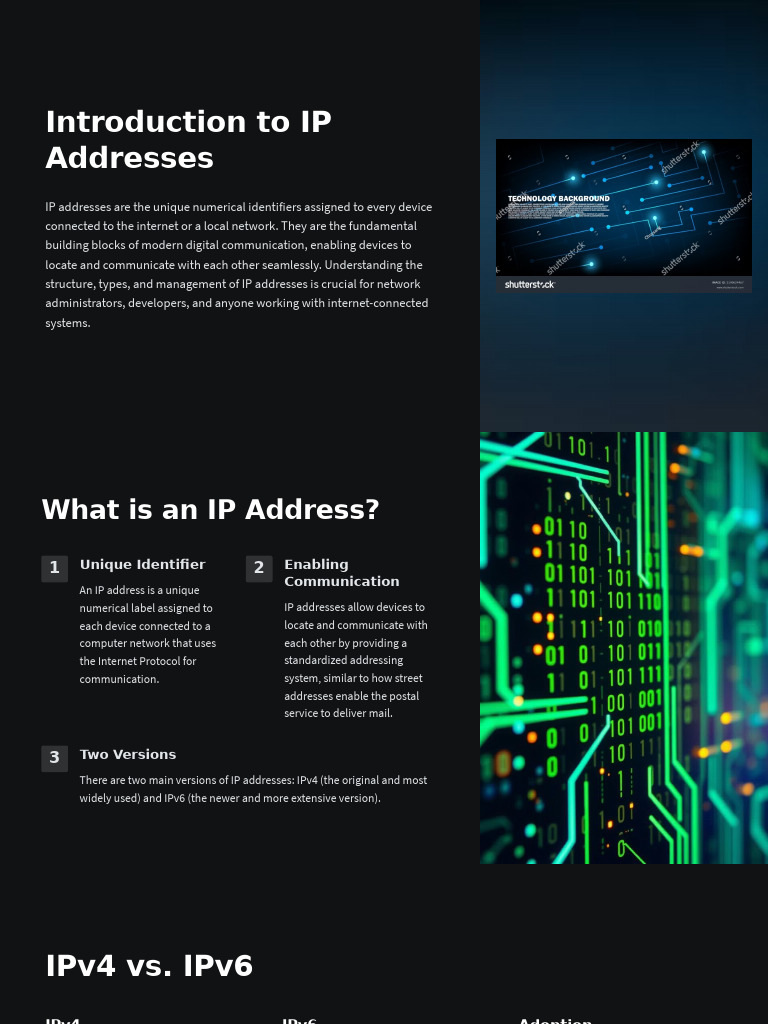 Introduction To IP Addresses | PDF | Ip Address | I Pv6
