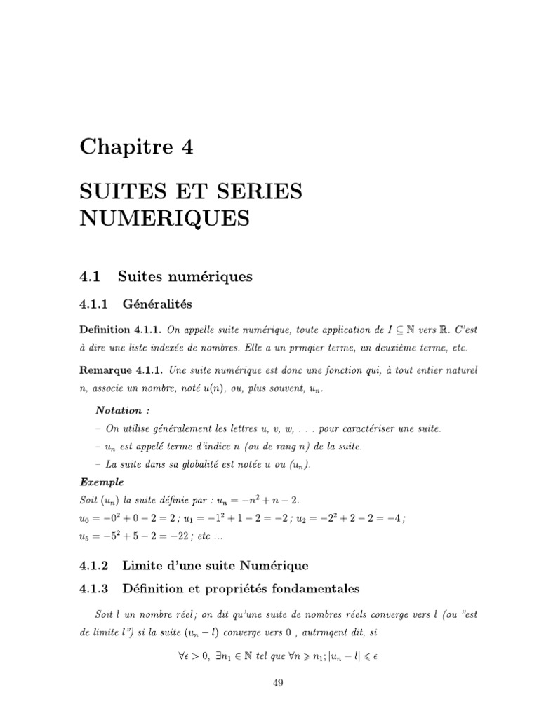 Chap Suites Numeriques | PDF