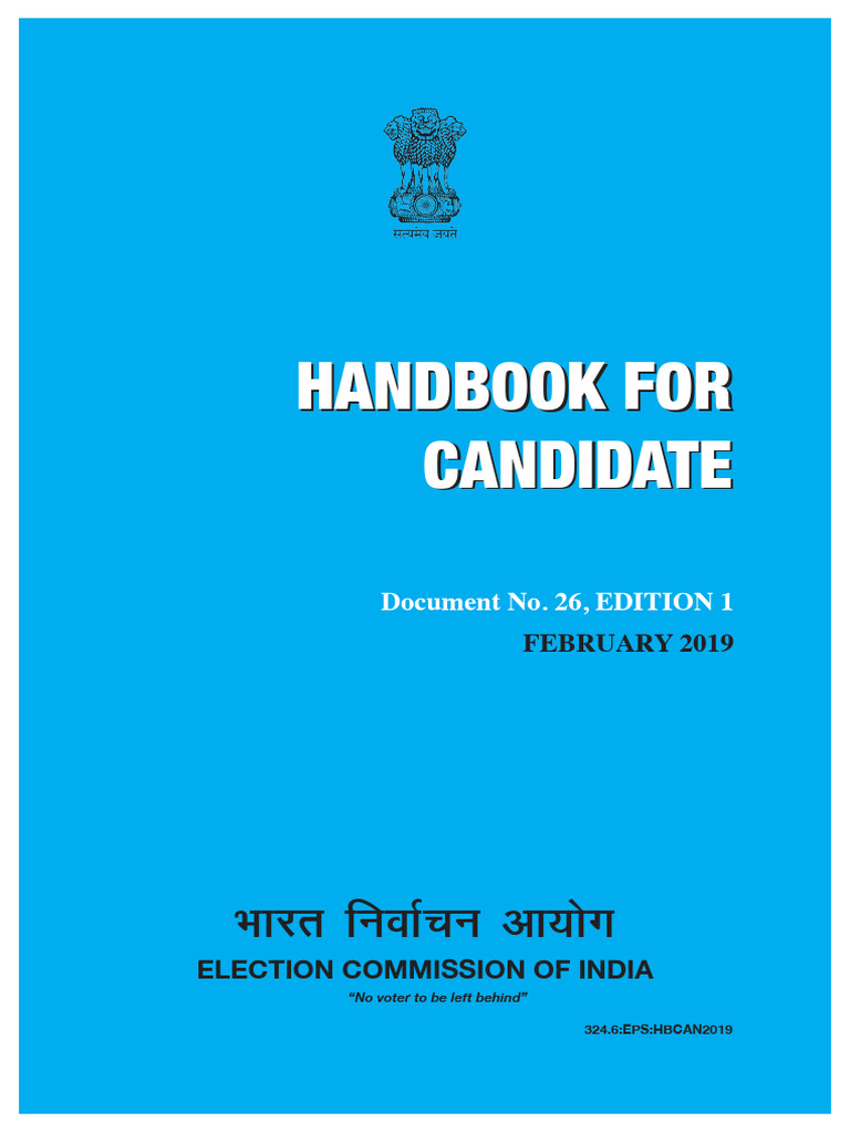 Handbook For Candidate, Feb 2019 | PDF | Expense | Voting