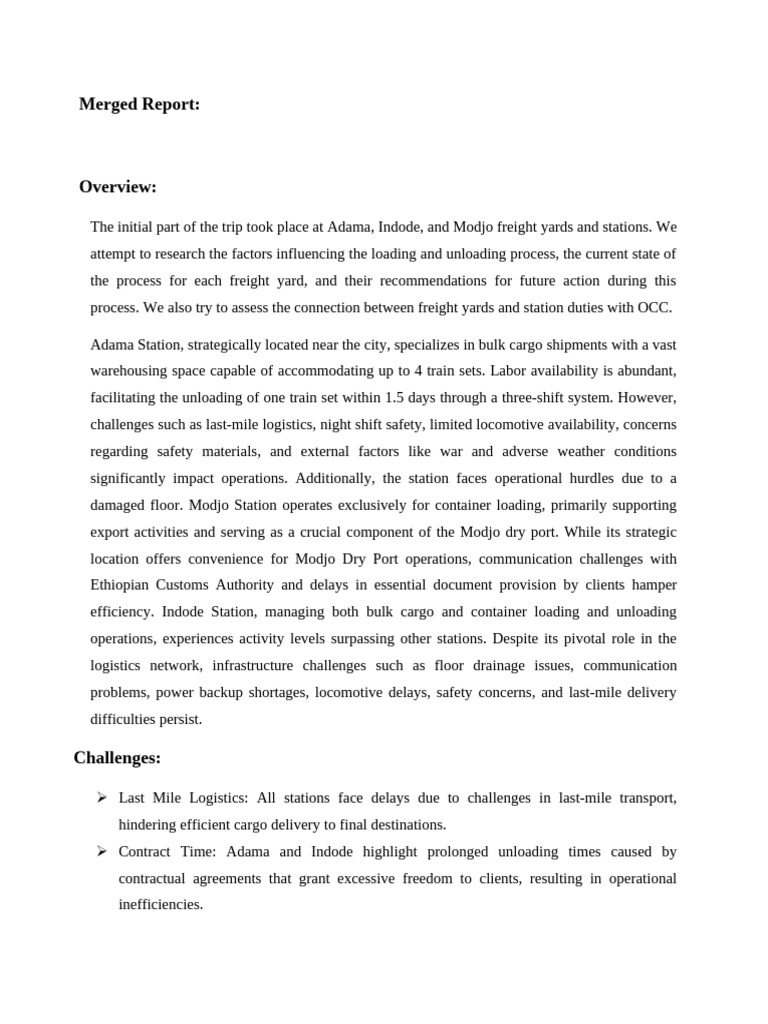 Merged Report | PDF | Cargo | Logistics