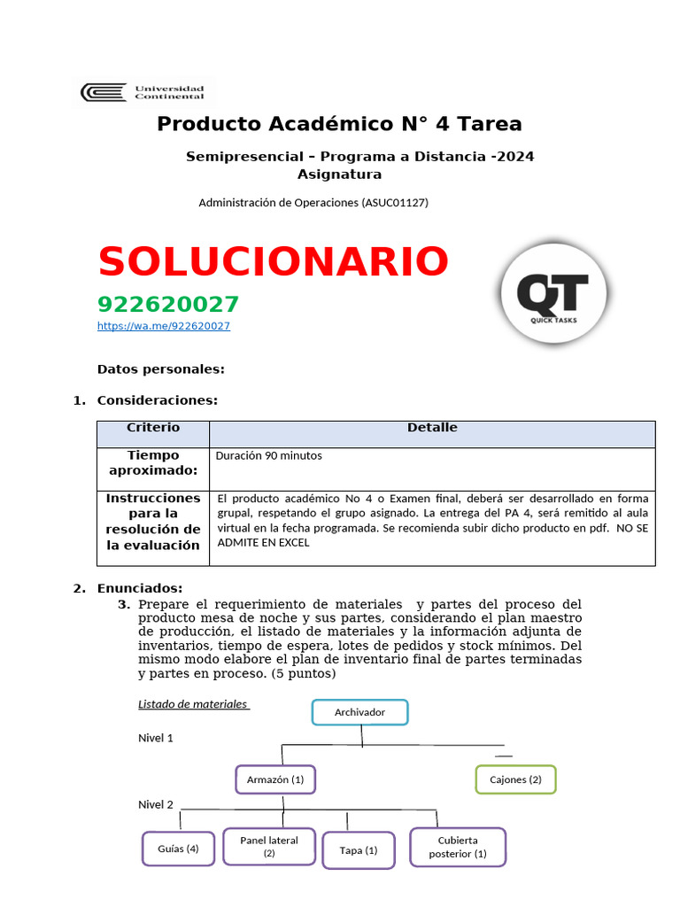 Examen Final Administracion de Operaciones | PDF