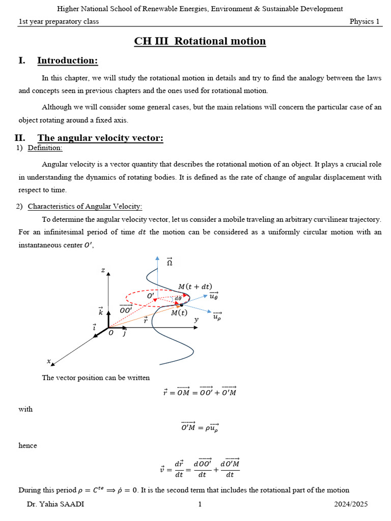 Ch3 Rotational Motion | Pdf | Angular Momentum | Rotation Around A 