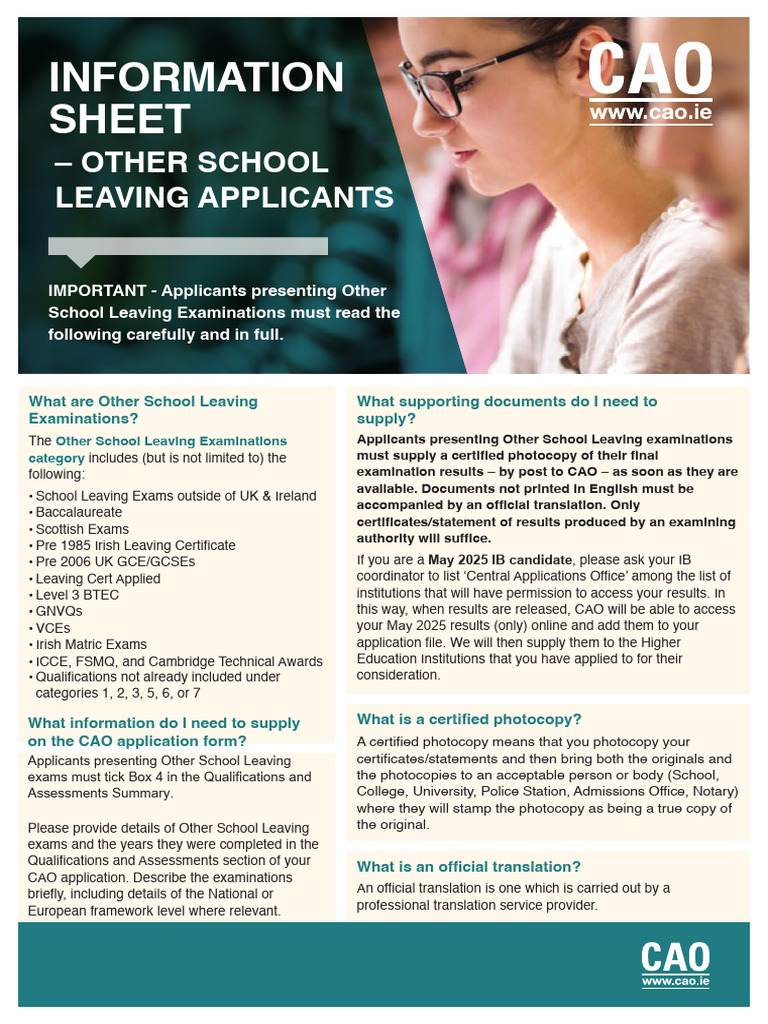 OSL_infosheet_2025 | PDF | Vocational Education | Student Assessment And Evaluation
