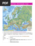 Physical Features of Europe | PDF | Europe | Mediterranean Sea
