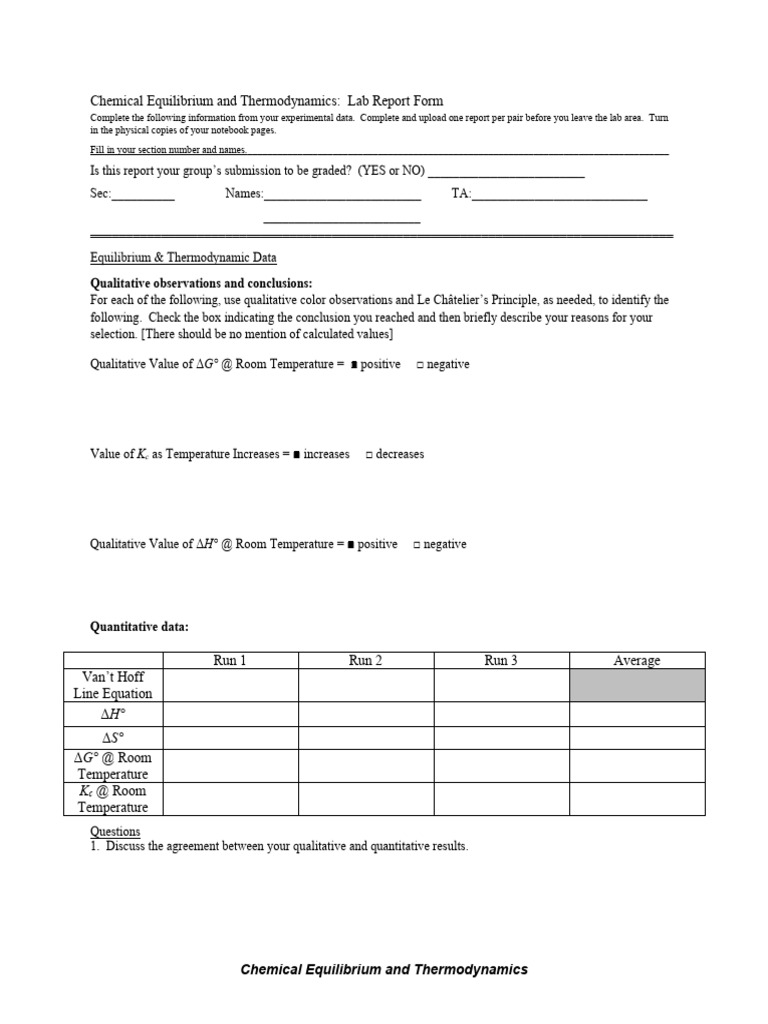 Thermodynamics Lab Report 2 | PDF | Enthalpy | Temperature