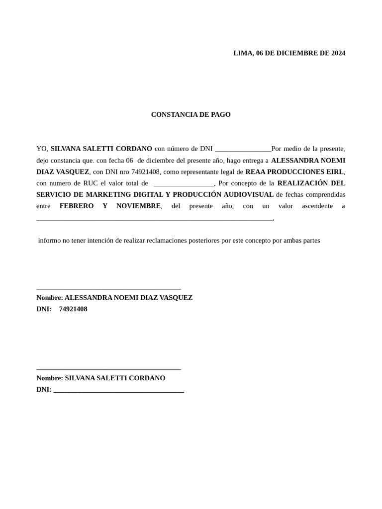 Formato Carta de Recibido | PDF