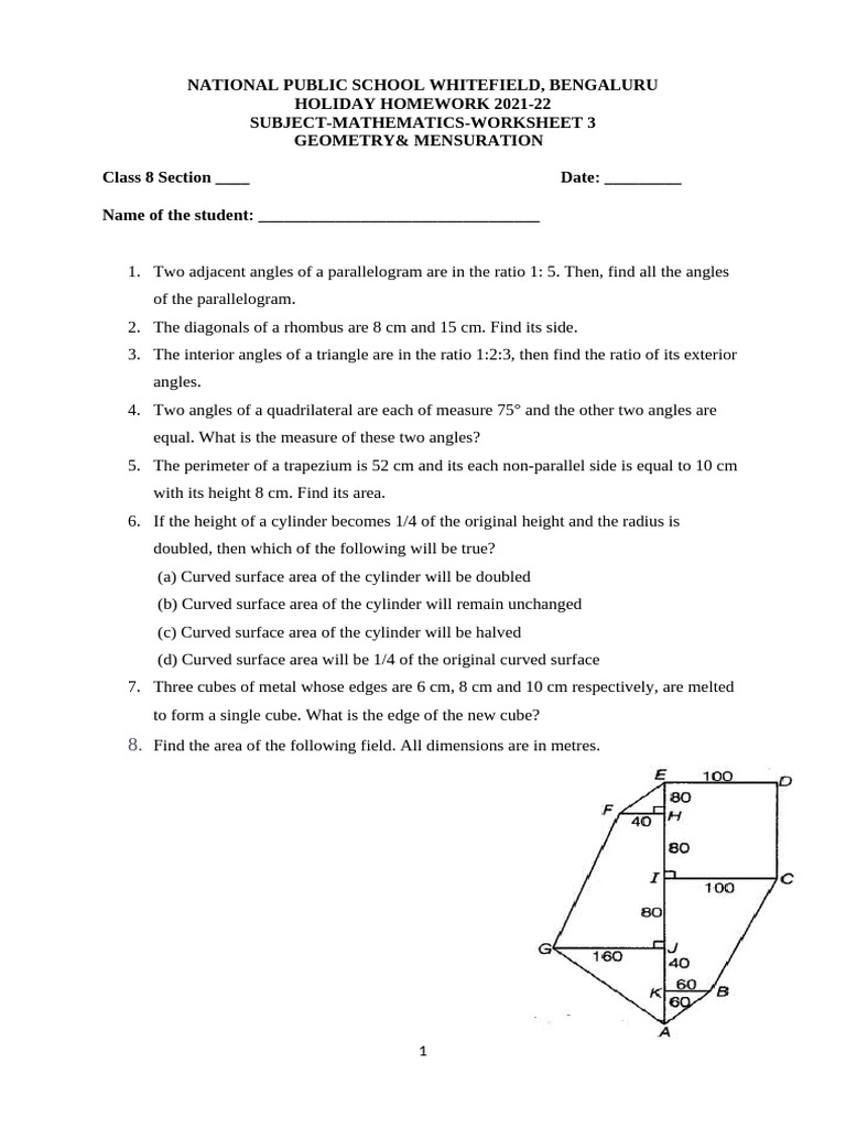 CL 8-HHW-MATH-Worksheet3 | PDF