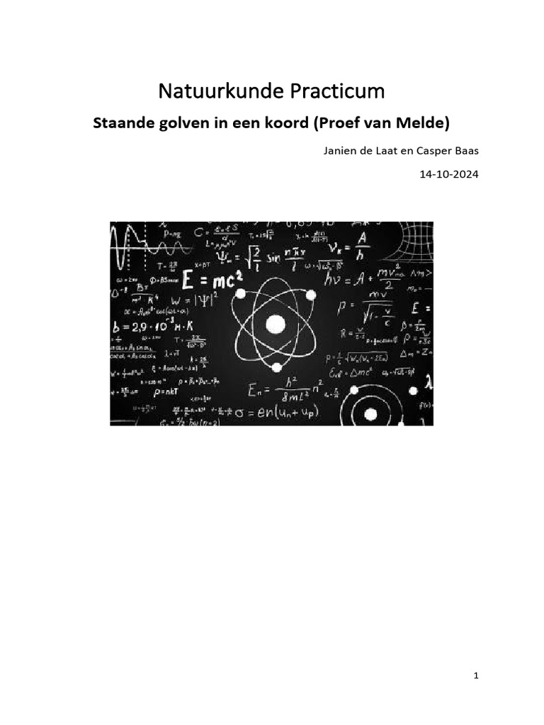Natuurkunde Practicum (Proef Van Melde) | PDF