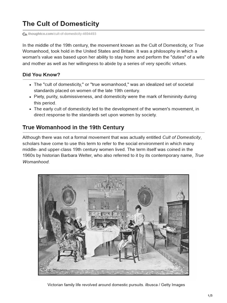 Understanding the Cult of Domesticity | PDF | Identity Politics ...