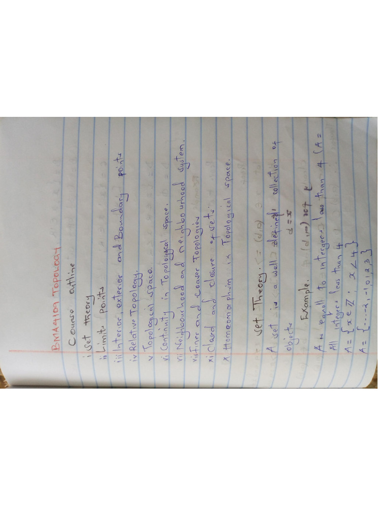 Topology Notes 1 | PDF