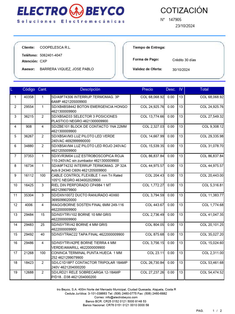 Coopelesca 147905 | PDF