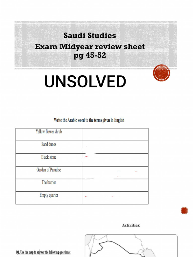 Y8 Saudi Studies Unsolved Mid Term Review | PDF