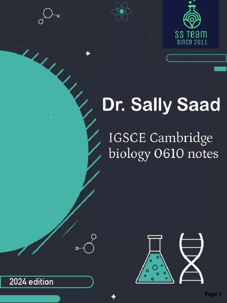 DR Sally Saad Igcse Biology Notes 2024 | PDF | Atrium (Heart ...