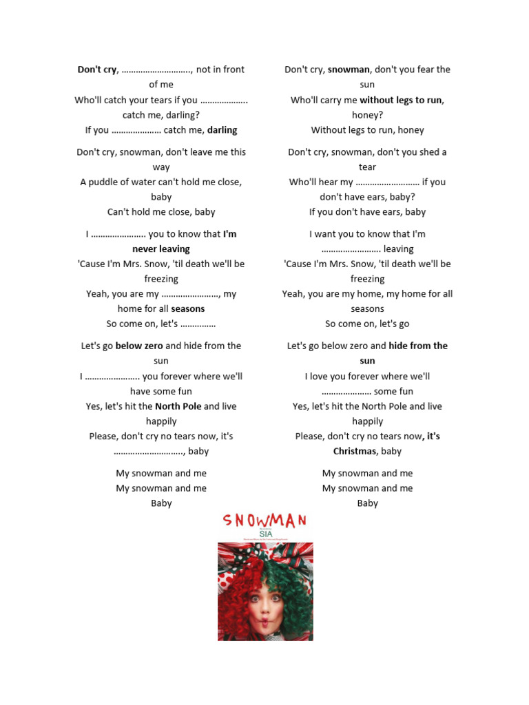 Snowman Love Song Lyrics | PDF