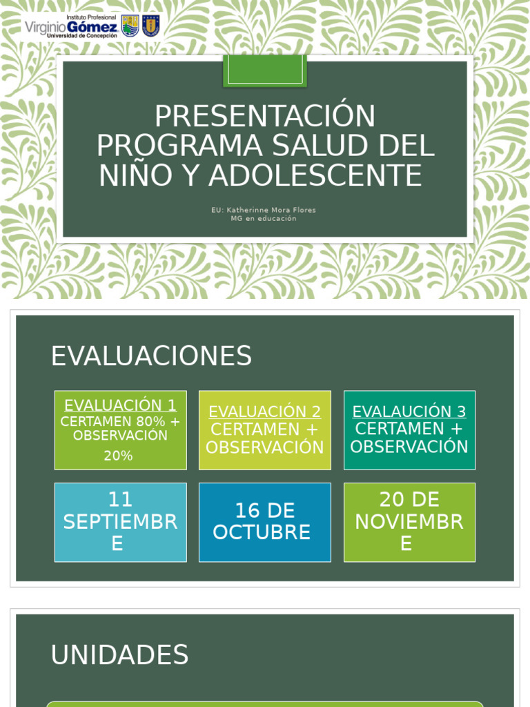 Programa Salud Infantil y Adolescente | PDF