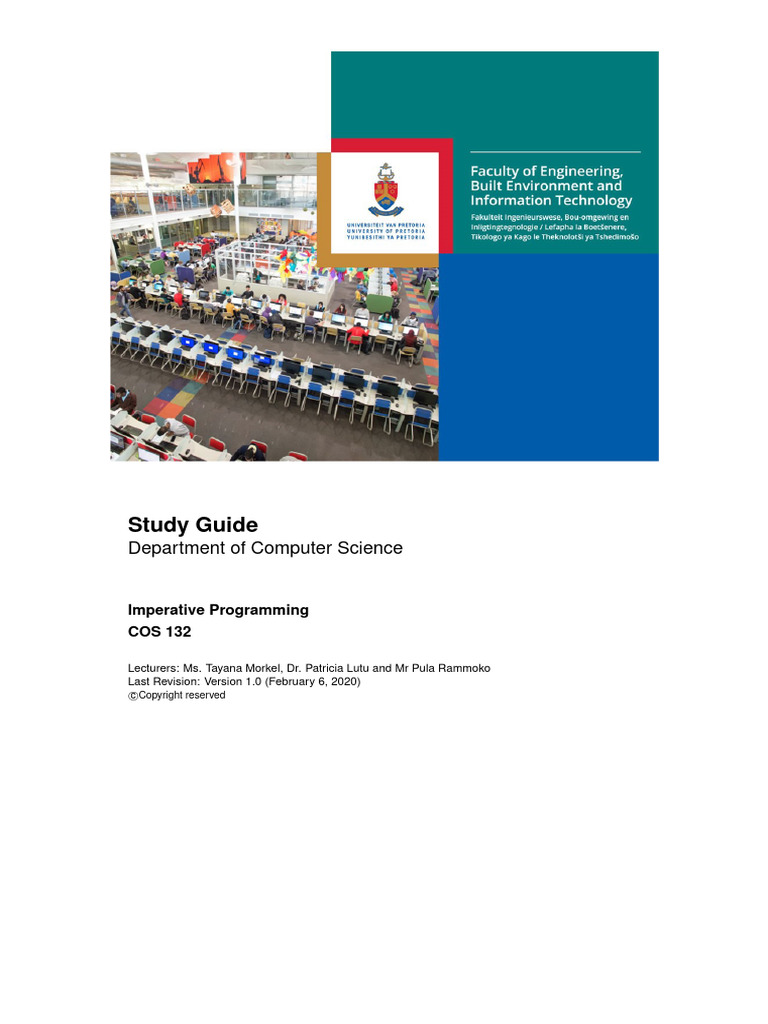 2020 COS 132 Studyguide | PDF | Computer Programming | Computer Program