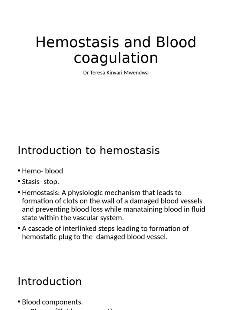 Haemostasis and Blood Coagulation | PDF | Coagulation | Platelet