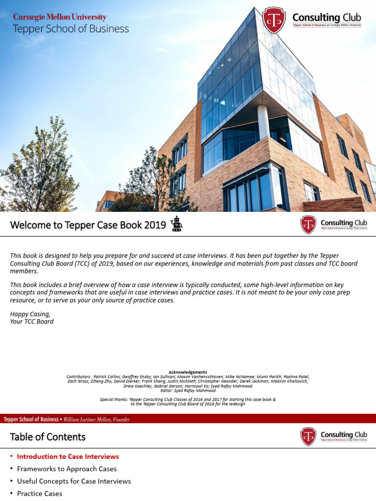 Tepper Case Interview Guide | PDF | Mergers And Acquisitions | Demand