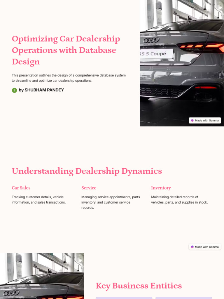 Optimizing Car Dealership Operations With Database Design | PDF