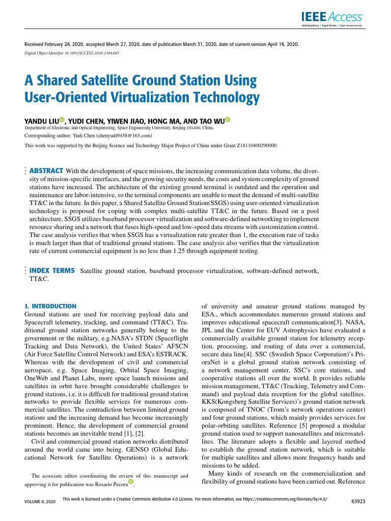 Shared Ground Station for Multi-Satellite TT&C | PDF | Computer Network ...