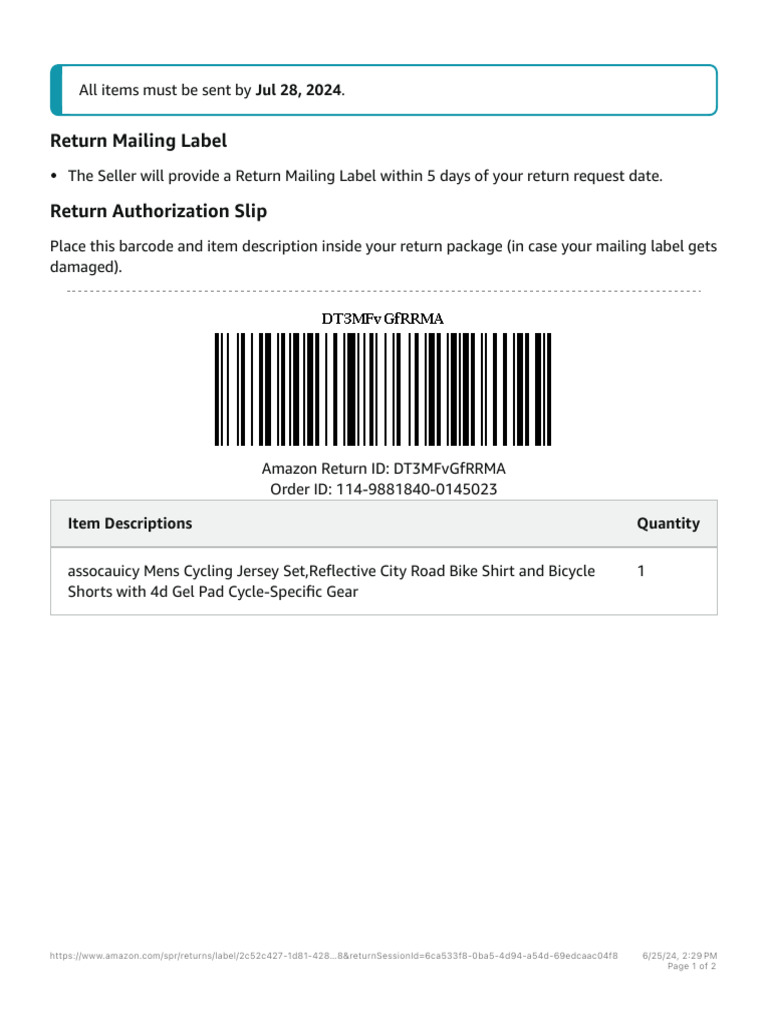 Online Return Center | PDF