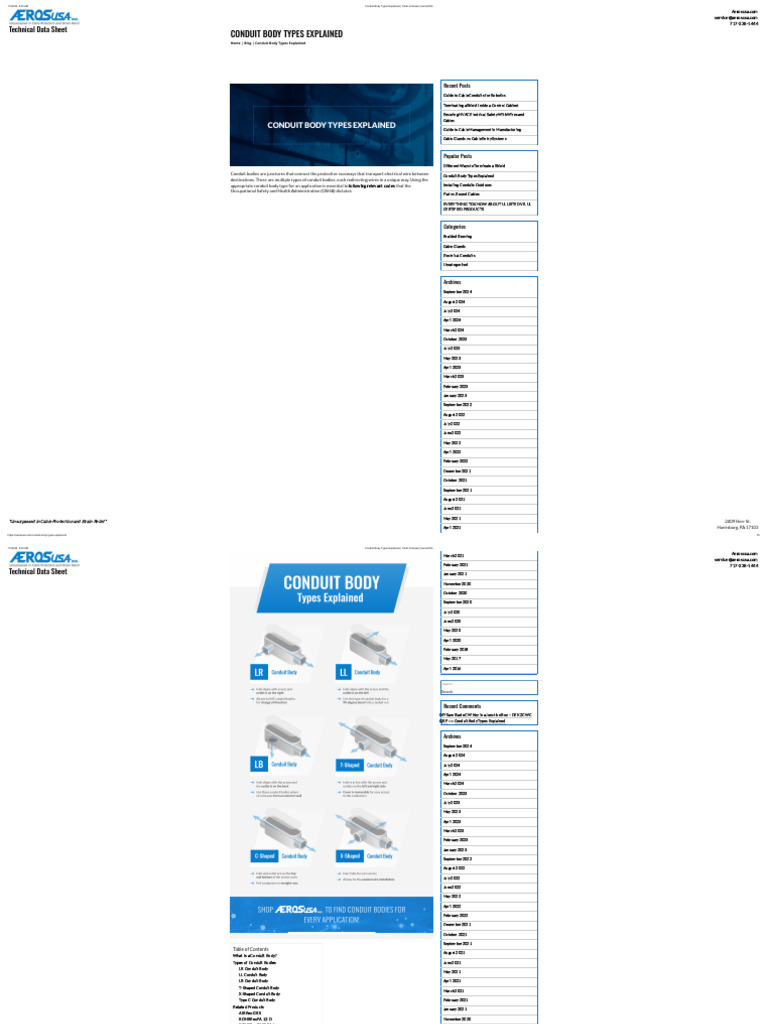 Conduit Body Types Explained - Chart Included - AerosUSA | PDF | Electrical Wiring | Polyvinyl ...