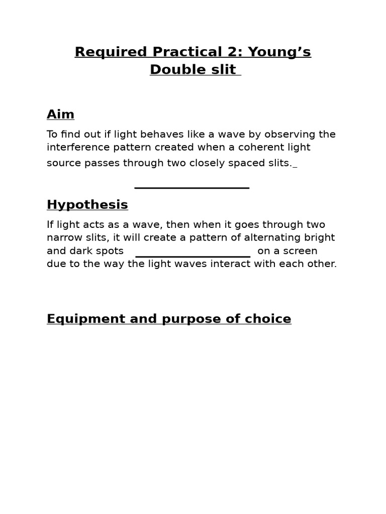Physics Required Practical 2 | PDF | Light | Laser