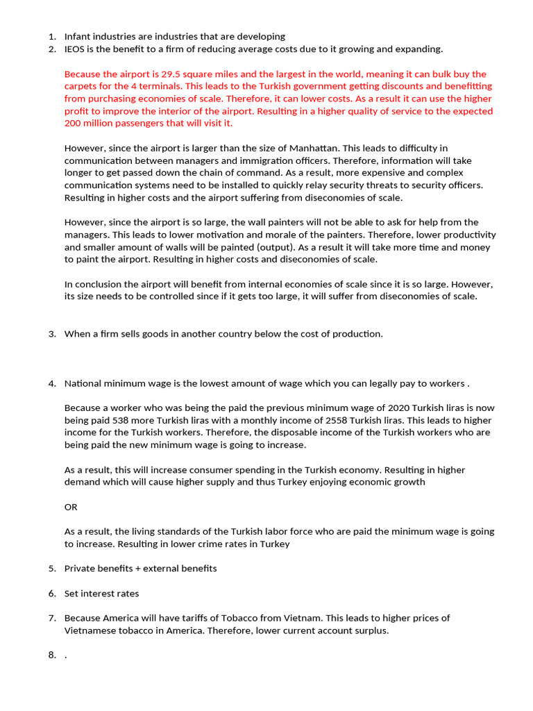 Economics work | PDF | Minimum Wage | Wage