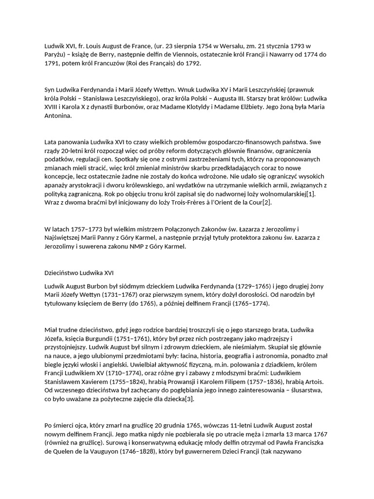 Ludwik XVI | PDF