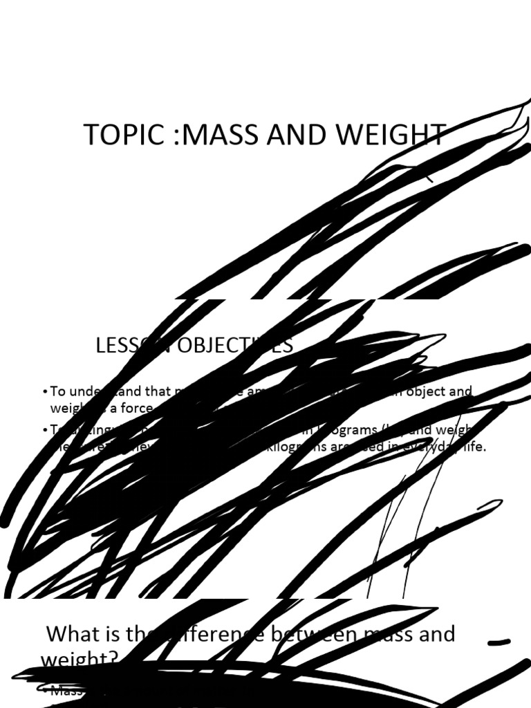 Science WK 1 Mass Ans Weight | PDF