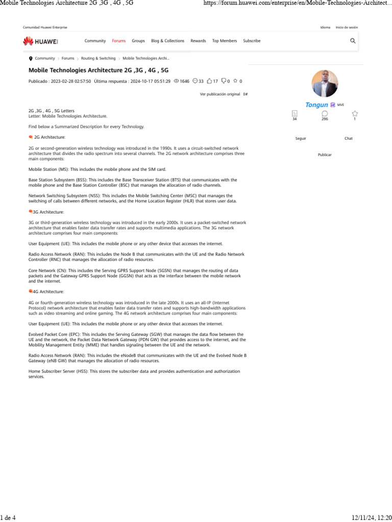 Mobile Technologies Architecture 2G, 3G, 4G, 5G | PDF | Mobile ...