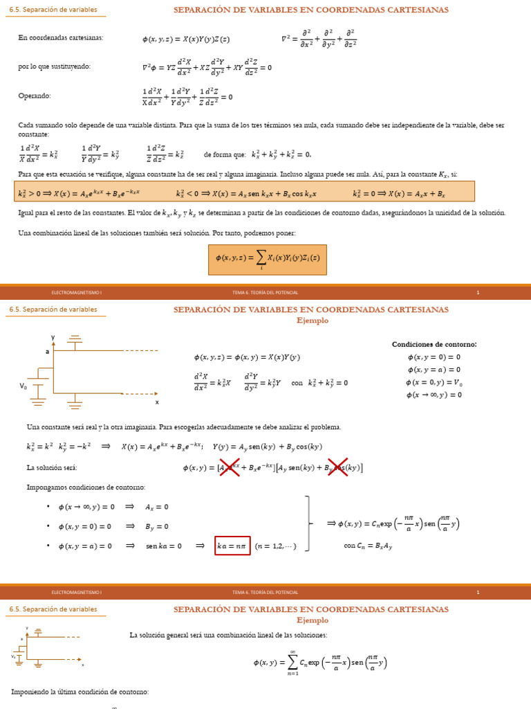 Separación de Variables en Electromagnetismo | PDF | Análisis matemático | Física