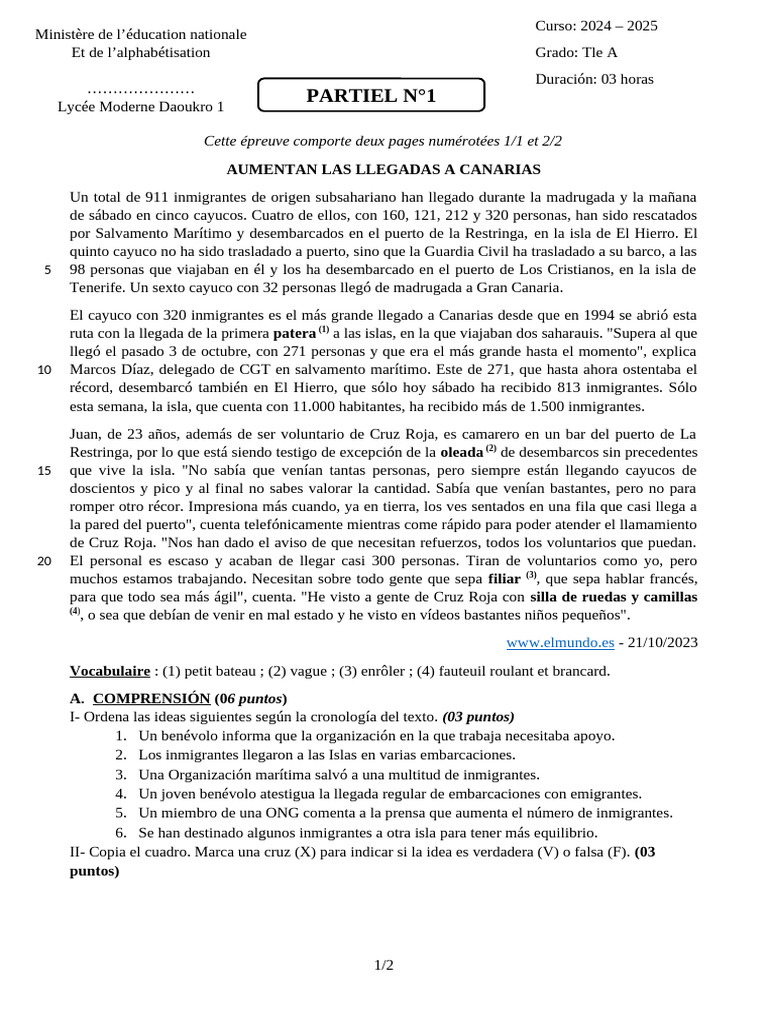 Partiel 1 | PDF | Inmigración