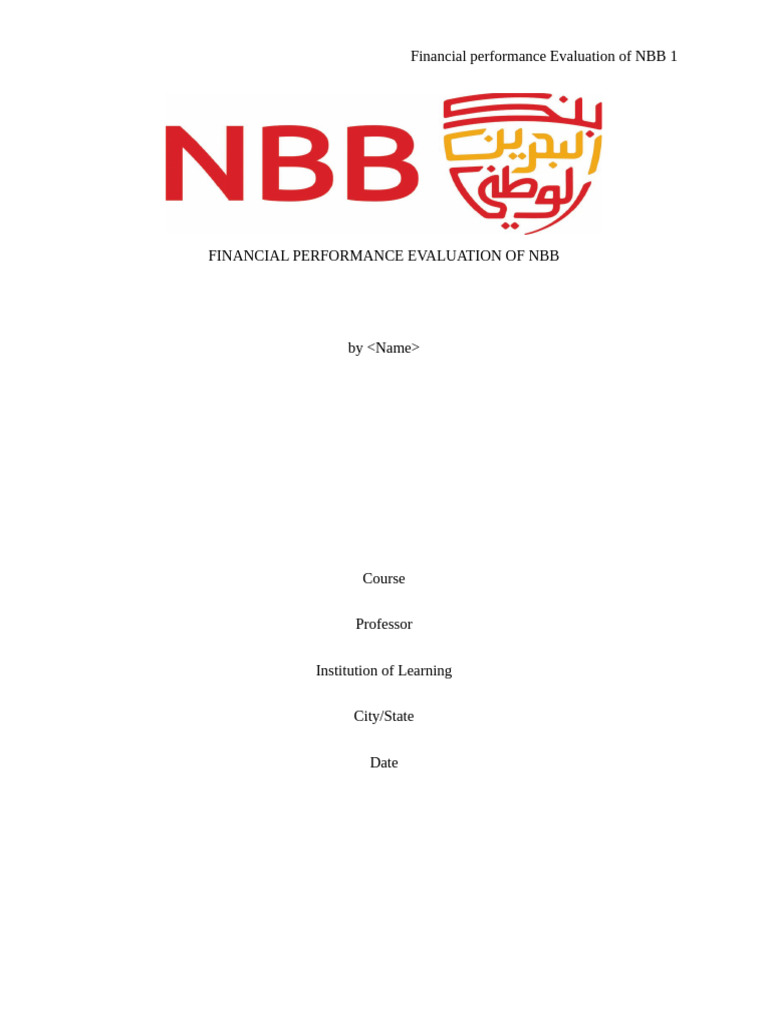Financial Performance Evaluation of NBB Revision Final 3 | PDF | Risk | Banks