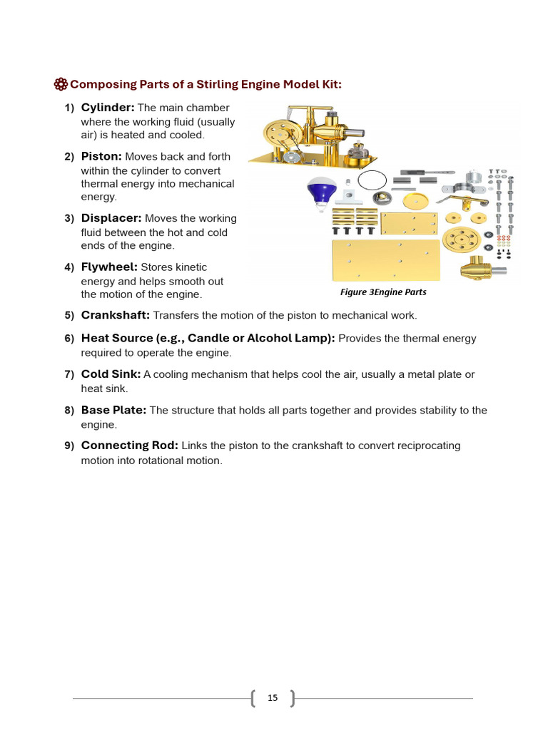Stirling Engine Model Kit Components | PDF