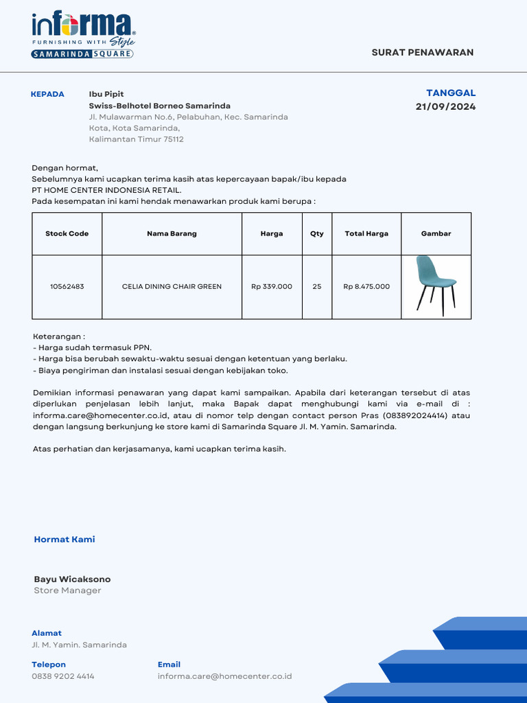 Surat Penawaran Informa - 20240921 - 110244 - 0000 | PDF