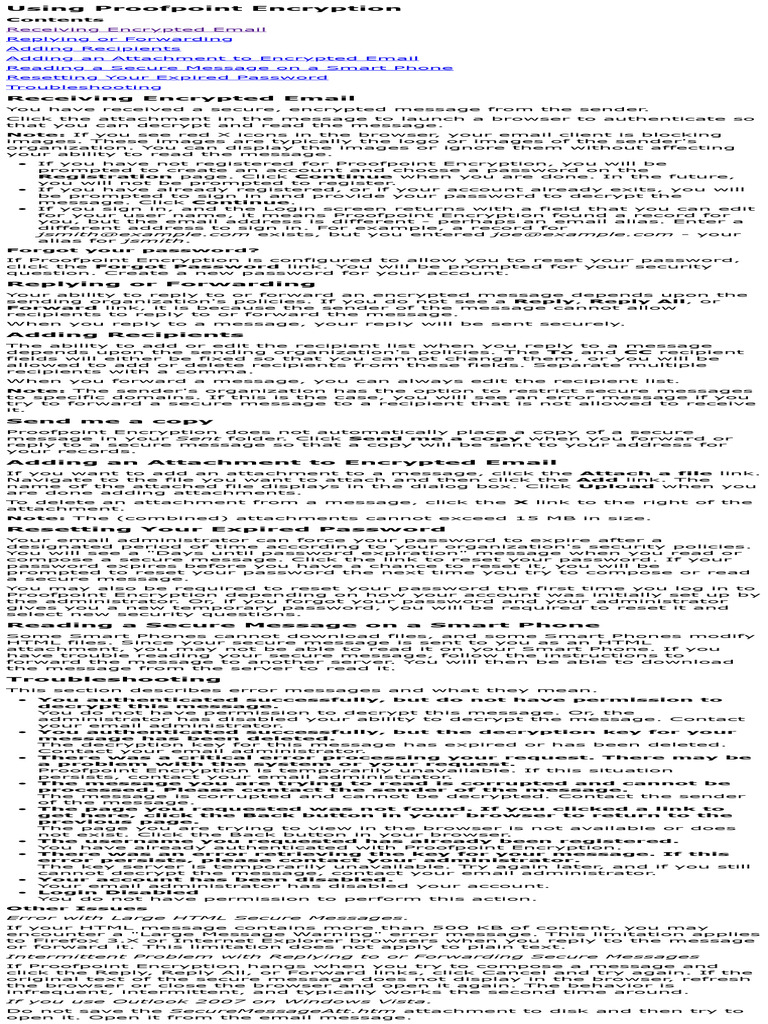 Proofpoint Encryption Help | PDF | Password | Encryption