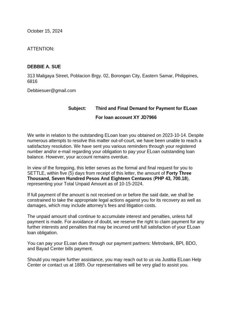 Demand Letter | PDF