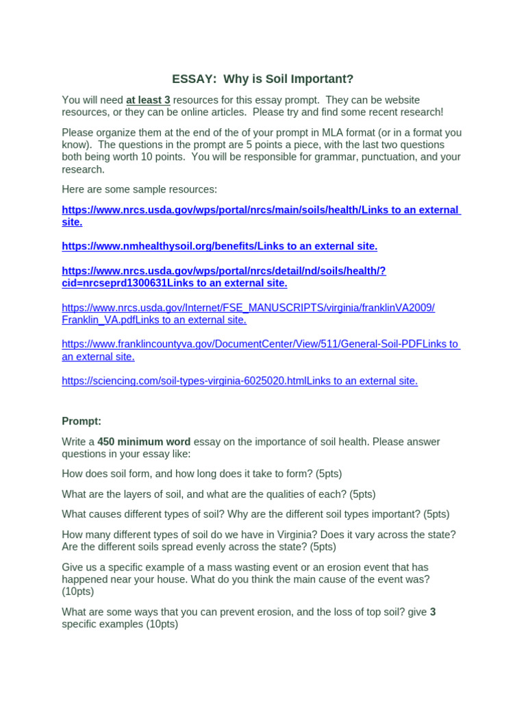 Soil Health Essay Guide | PDF